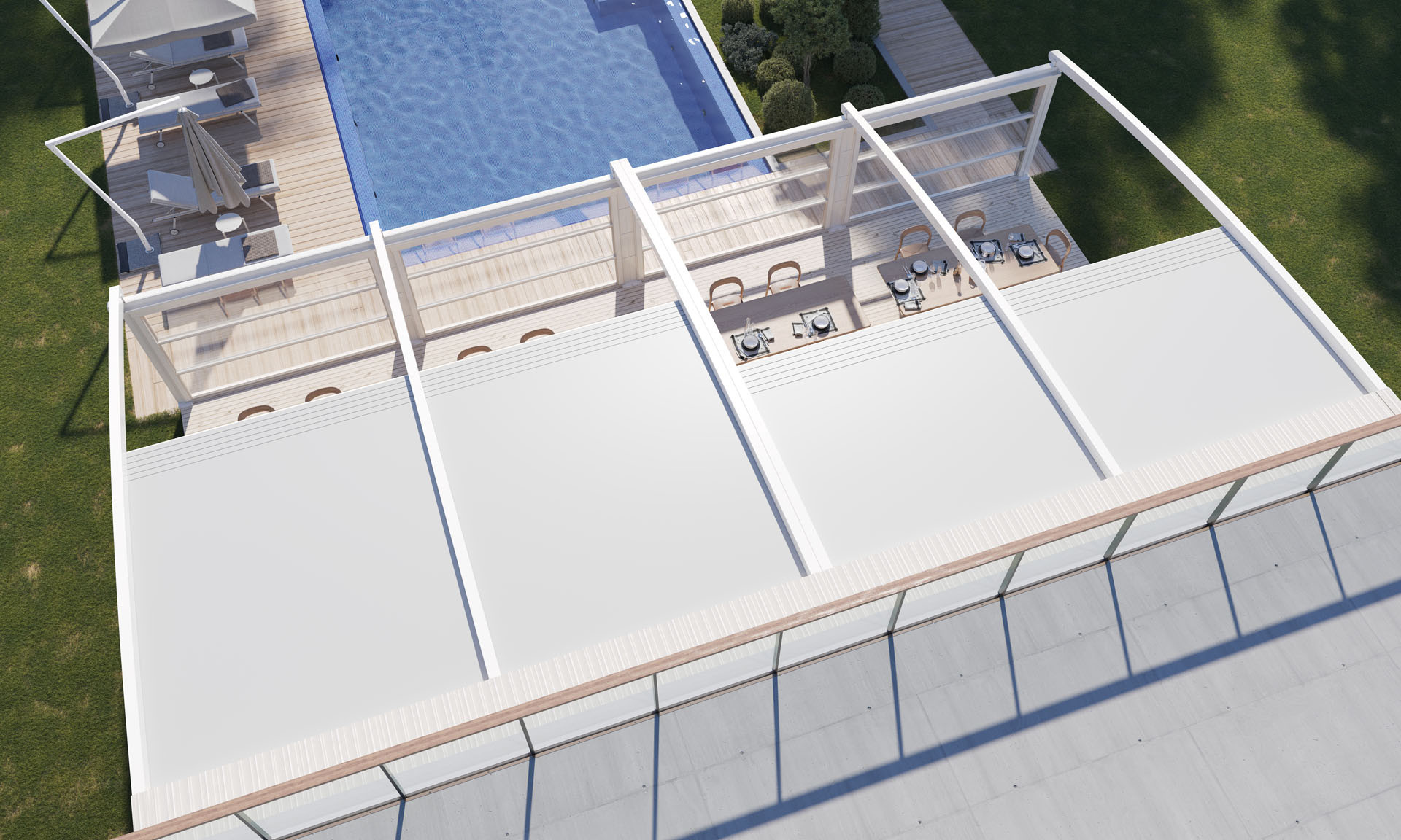 Fabric Pergola With Rounded Roof | Coral — Palmiye